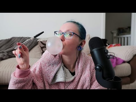ASMR Gum Chewing & Writing Sounds | Cracking & Popping for Deep Focus ...