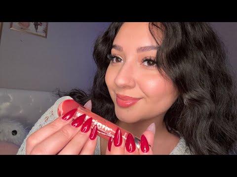 ASMR Super Glossy Mouth Sounds 💧Lip Smacking + Face Painting Triggers