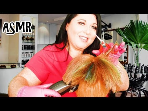 ASMR Relaxing Hair Salon Haircut • Hair Brushing • Scissors • Soft Spoken (Realistic sounds)