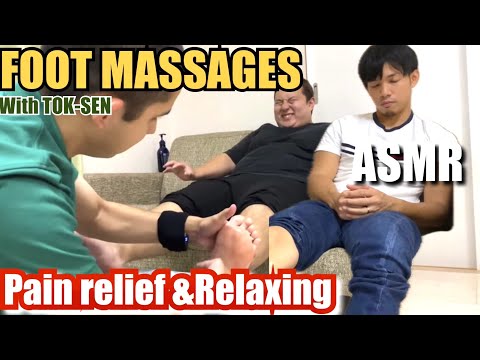 【ASMR】 Pain relief Foot massages💥 with Tok-Sen #asmrmassage #footmasssge