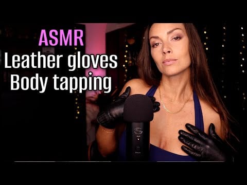 ASMR Leather Gloves Body tapping triggers #leathersounds #leatherglove ...