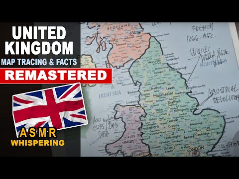 Remastered: ASMR Tracing UNITED KINGDOM Map Outline with facts for each ...