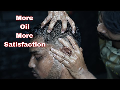 ASMR Satisfying Heavy Oil Scratching & Tapping Head Massage With Neck ...