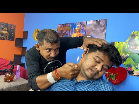 🔴 Asim barber ASMR live massage with fire and neck andspine crack