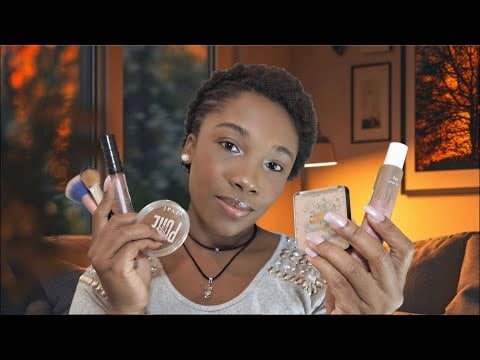 ASMR/ ME MAQUIANDO ATÉ VOCÊ DORMIR 😴 (sussurros, voz suave sons de maquiagem)