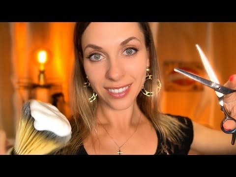 Sleep Inducing Barbershop Haircut ASMR, Shave, Massage, Roleplay, OIL massage