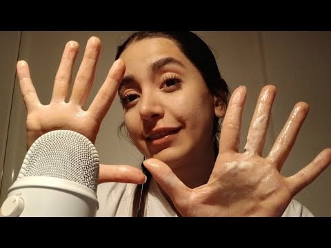 Asmr lotion and hand sounds, hand movements, mouth sounds 🧴