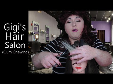 ASMR Relaxing Haircut Roleplay | Gum Chewing, Whisper, Hair Brushing, Spray | Southern Accent