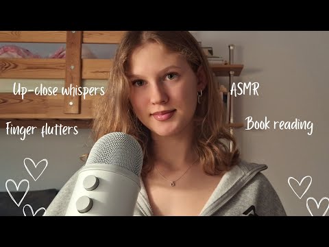ASMR| Book reading 📚, close-up whispers, finger flutters, and more!!