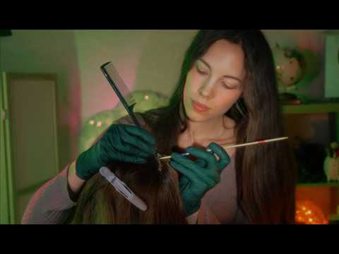 ASMR Satisfying Dandruff Removal & Scratching Your Itchy Scalp 🌙