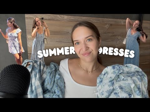ASMR Summer Dress Try-On Haul 👗 (Fabric Sounds, Whispering, Show & Tell ...