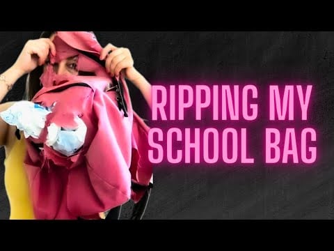ASMR RIPPING MY SCHOOL BAG: SCRATCHING, RUBBING, FABRIC SOUNDS