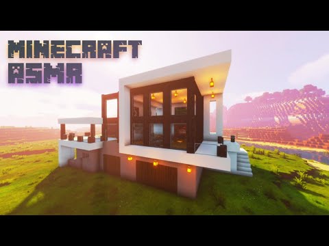Minecraft ASMR | Building a HUGE Modern Home 🏡 Whispers + Minecraft music