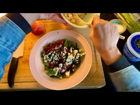 Soft-Spoken ASMR | Fresh Green Salad & Chicken Salad | Cooking with No ...