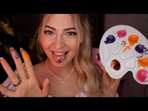 ASMR - SPIT PAINTING ON YOU 🎨💦 (extra tingly) - ASMR MOUTH SOUNDS - Relaxing ASMR