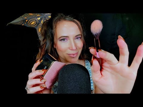 ASMR mic brushing with 10 different makeup brushes - mic gripping 🎙LOUD