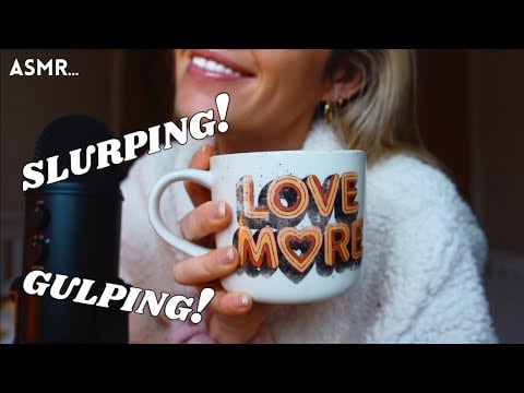 ASMR TEA Drinking SLURPING and GULPING 차 마시기
