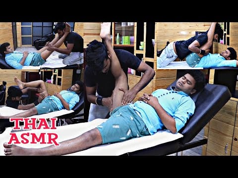 Thai and waist pain relief massage made me very comfortable today by Indian barber Rajen | ASMR