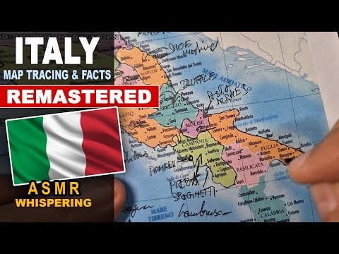 Remastered ASMR Tracing ITALY map outline with facts for each province ...