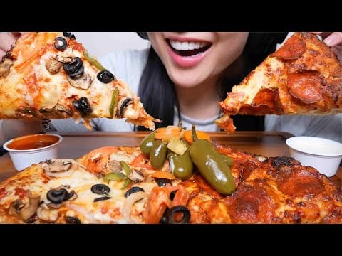 DOMINO'S PIZZA (ASMR EATING SOUNDS) NOT TALKING | SAS-ASMR
