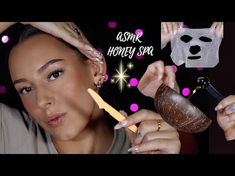 ASMR Roleplay HONEY Spa (DIY honey lip scrub, honey face mask, and more)
