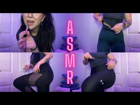 ASMR Leggings Try On Haul Rubbing, Fabric and Scratching Sounds