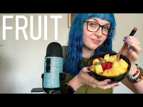 ASMR Eating Pineapple, Raspberries & Kiwi fruit🍍🥝