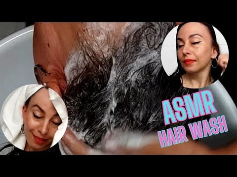 💈ASMR HAIR WASH, SCALP & FACE MASSAGE w/ BACK SCRATCHING | FULL ...