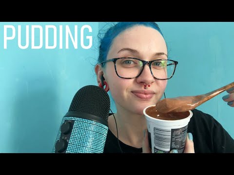 ASMR Eating Chocolate Protein Pudding (Sticky Eating Sounds)