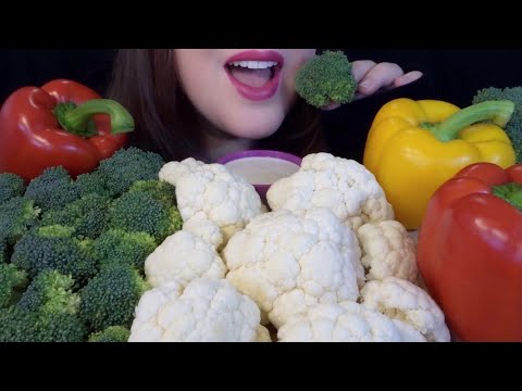 HEALTHY EATING ASMR Raw Veggie Platter - EXTREMELY SATISFYING Crunchy ...