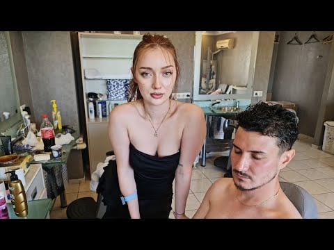 💈ASMR HAIR WASH, SCALP & FACE MASSAGE w/ BACK SCRATCHING | FULL BARBERSHOP EXPERIENCE by LADY BARBER