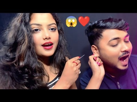 Real Ear Piercing ASMR | Piercing My Husband For The First Time 😱 ️