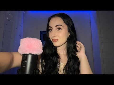 VISUAL ASMR ~ HAND & MOUTH SOUNDS, FLUFFY MIC COVER 💤 #asmr