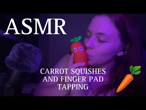 ASMR squishy carrot 🥕 (finger pad tapping and carrot squeezing)