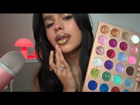 ASMR~ Glitter On Lips w/ Lots of Mouth Sounds & Whispers (Sooo tingly)