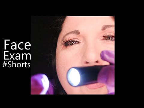 ASMR Face Exam with Gloves and Light Triggers #Shorts