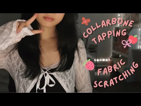 asmr | fabric scratching, collarbone tapping, hair play (no talking, looped)