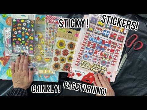 ASMR Sticker Peeling ' STICKY sounds' - Crinkle Sounds, Whisper, Sticky ...