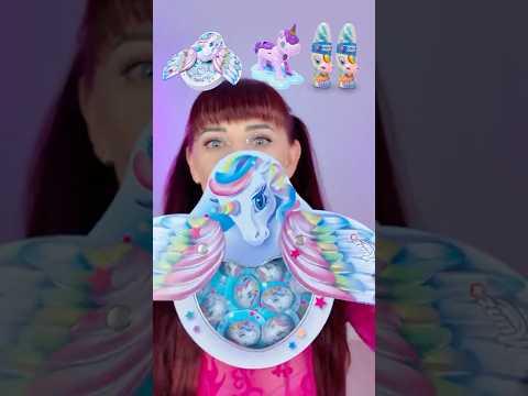 ASMR Unicorn Candy Surprise Box, Lollipop #mukbang #eatingsounds