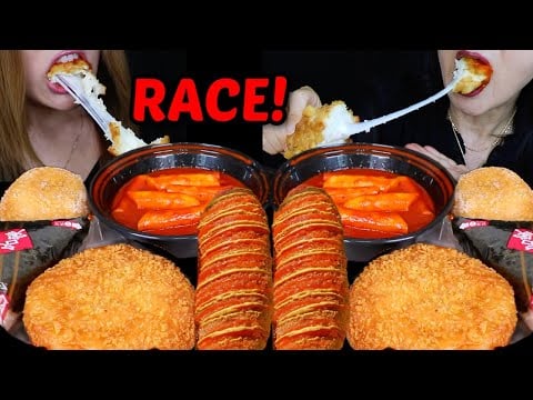 ASMR FRIED FOOD FEAST + OREO BITES ICE CREAM *CRUNCHY ONION RINGS, CORN ...