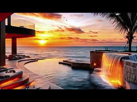 Gentle Relaxing Sounds Of Smooth Jazz Music Elegant Ocean Waterfall ...