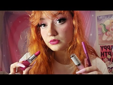 ASMR Lipstick and Lipgloss Application (No Talking, Pure Mouth Sound ...