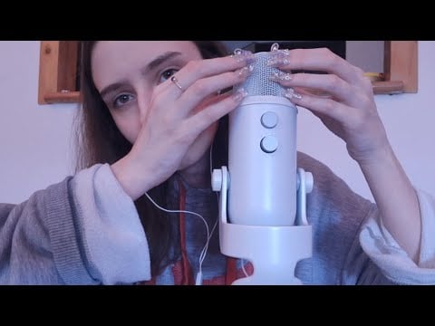 Blue Yeti mic scratching (sticky tabs, fake nails) ASMR