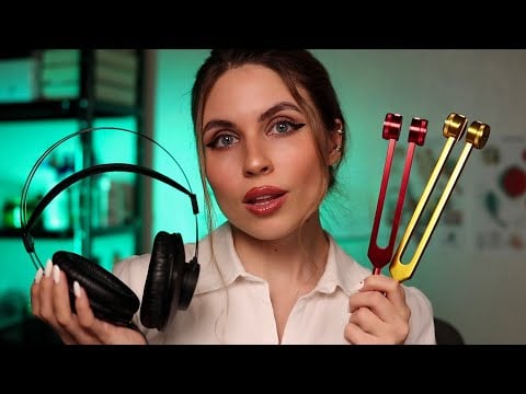 ASMR Extremely Detailed HEARING TEST | Tuning Forks, Beep Test, Ear ...