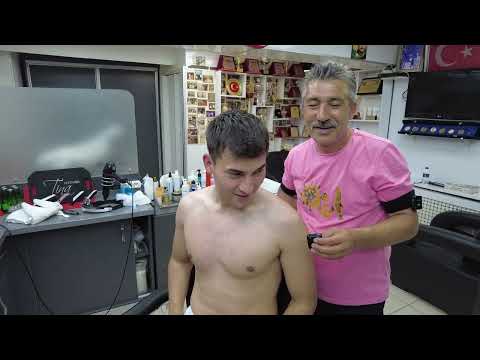Asmr Relaxing Back,Chest and Scalp Massage on the Turkısh Barber Chaır