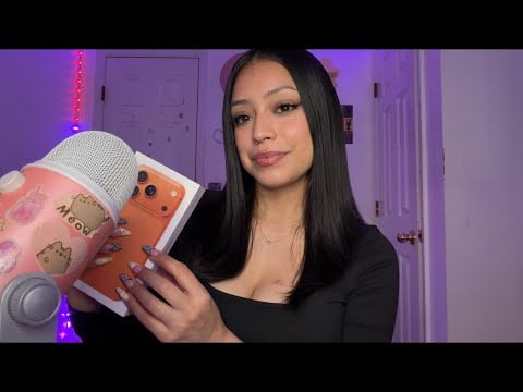 ASMR gum chewing, mouth sounds, whispers & tapping