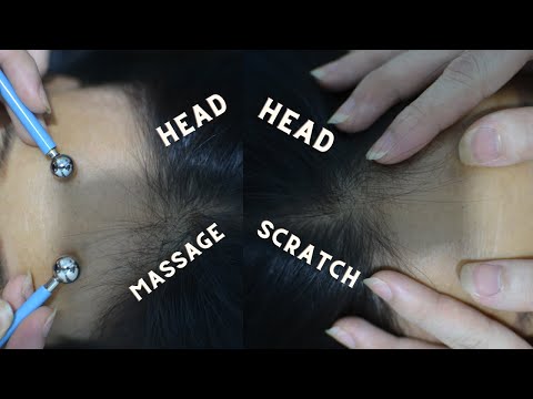 ASMR Head massage - Scratching and brushing sounds