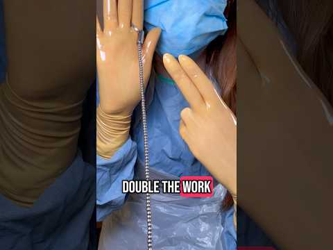Double the work, double the fun… right? #medicalexam #gloveasmr # ...