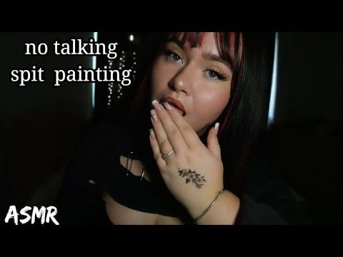 ASMR | SPIT PAINTING | Slow & Fast Licking | Mouth Sounds | Visual Spit Trigger | Personal Attention