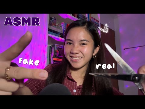 Fake vs. Real ASMR Triggers 🏼 ️ | Scissors, Spraying, Lip Gloss, Fan ...